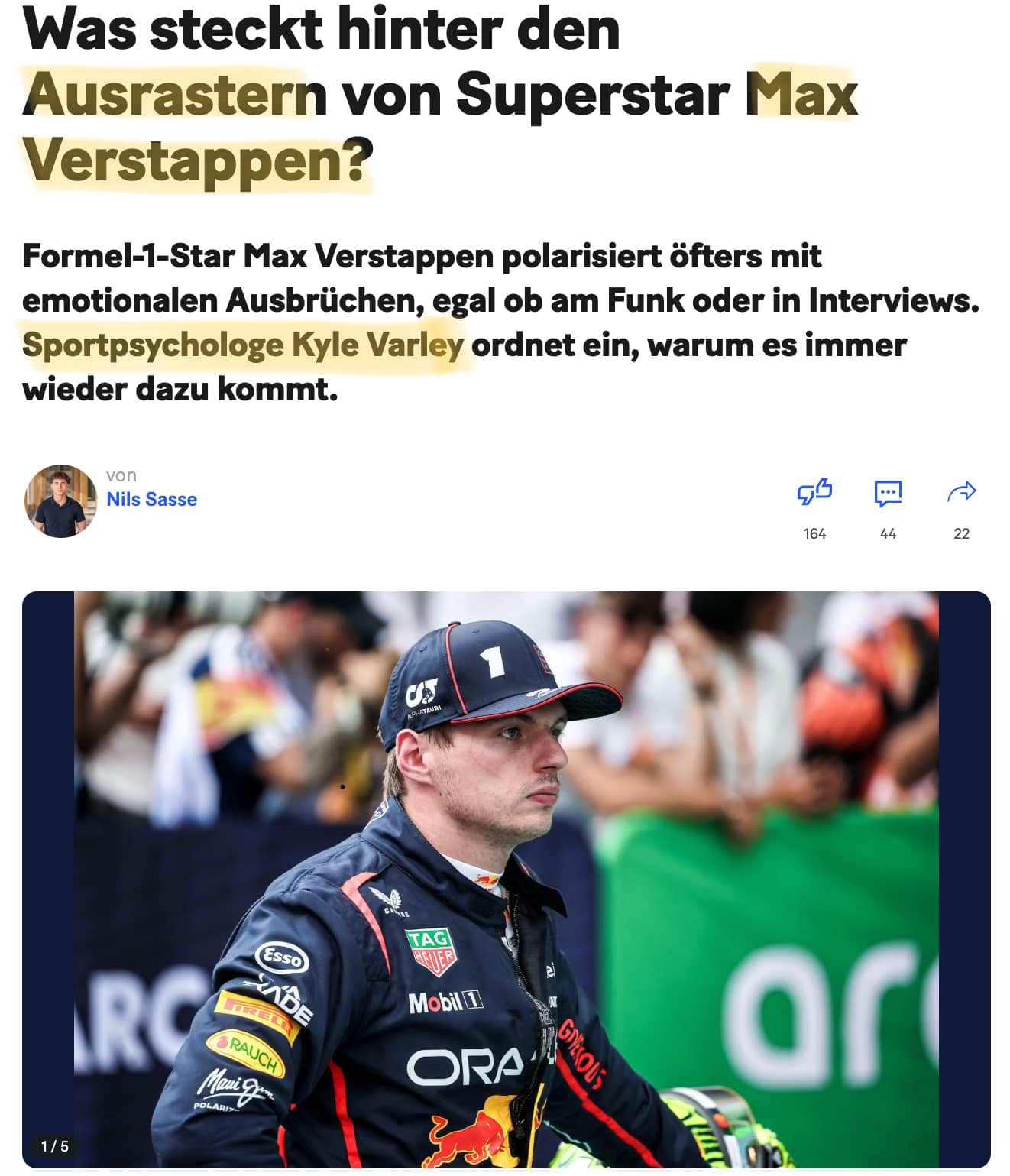 Max Verstappen analysiert von einem Sportpsychologen - Kyle Varley ...